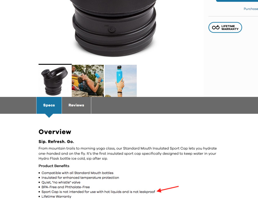 Hydro Flask Standard Mouth Sport Cap | Backcountry.com